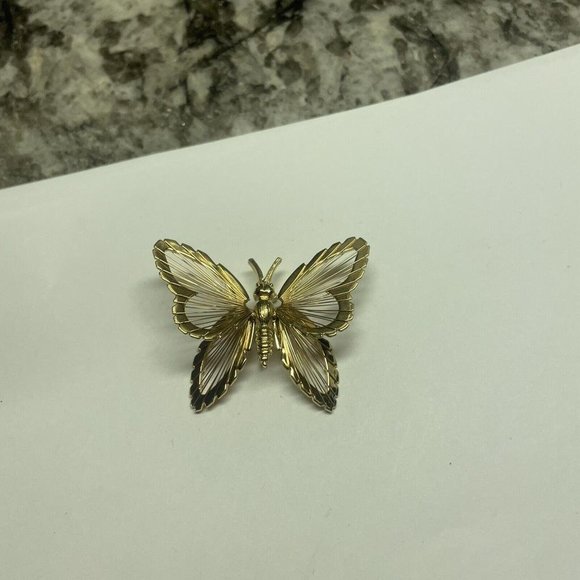 Monet | Jewelry | Signed Monet Brooch Pin Gold Tone Butterfly Insect ...